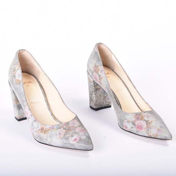 Butter | Shoes | Butter Vero Cuoio Moonmist Floral Block Heel Pumps ...